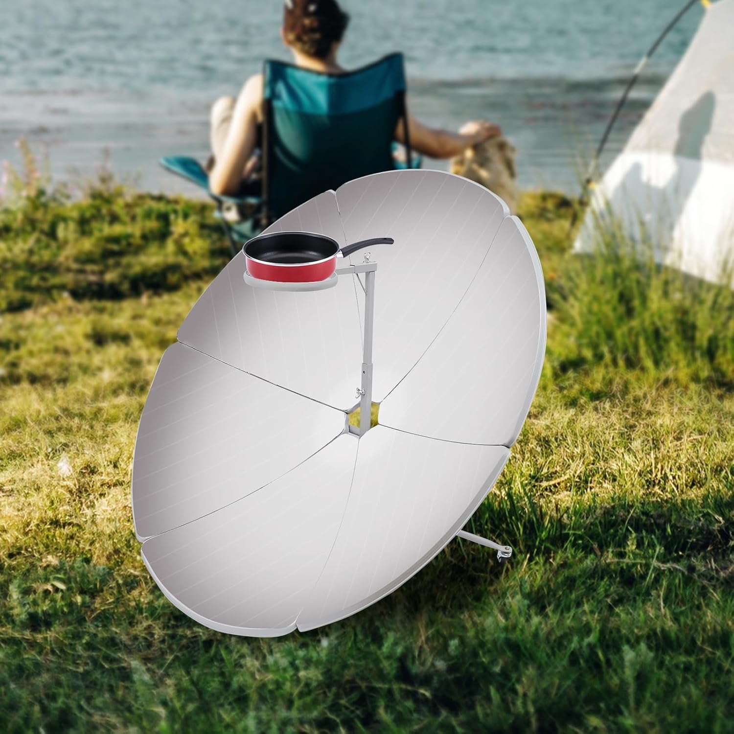 1500W Portable Solar Cooker, 59'' Parabolic Mirror Solar Cooking, Sun ...