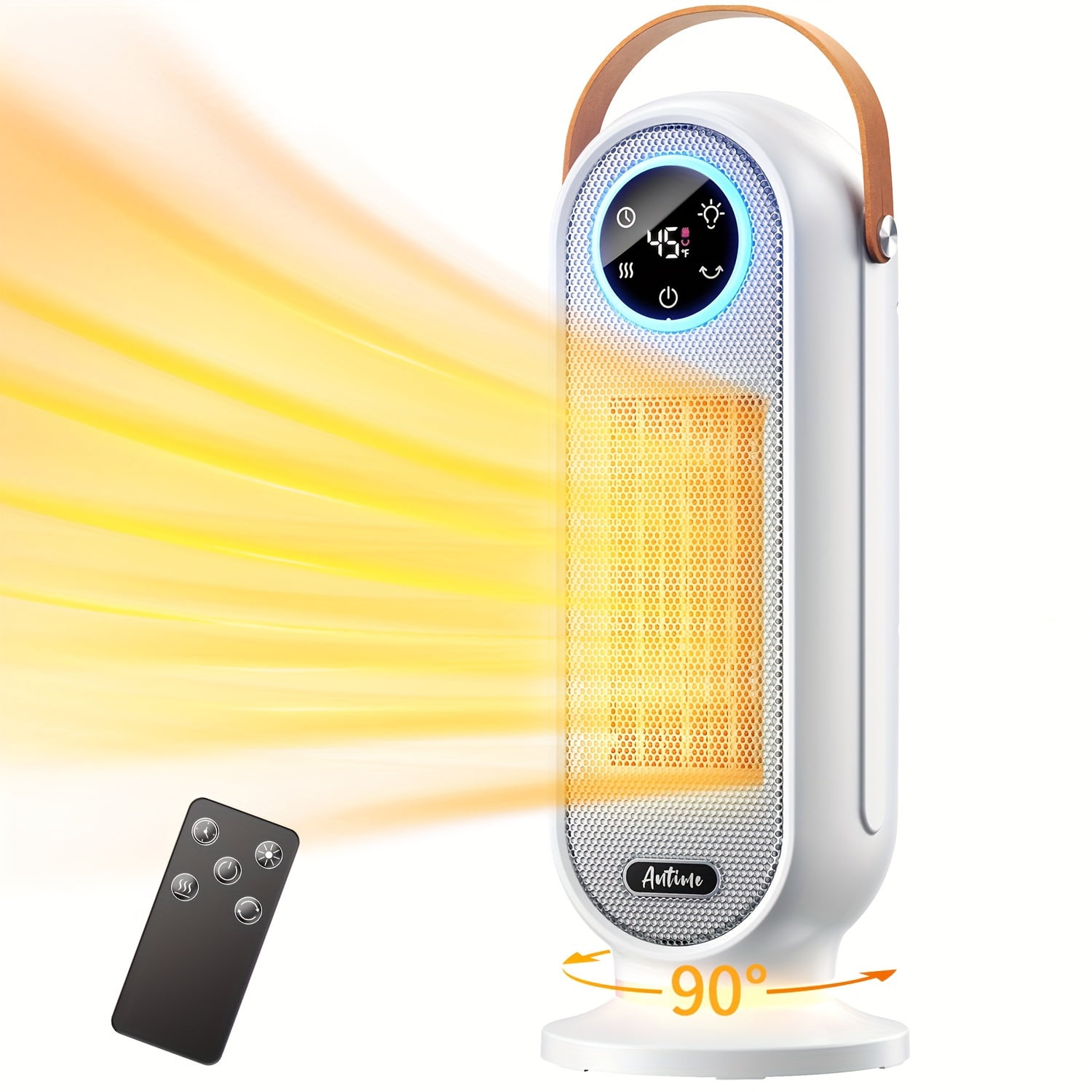 1500W Portable Space Heater with Remote Control, Digital Display ...