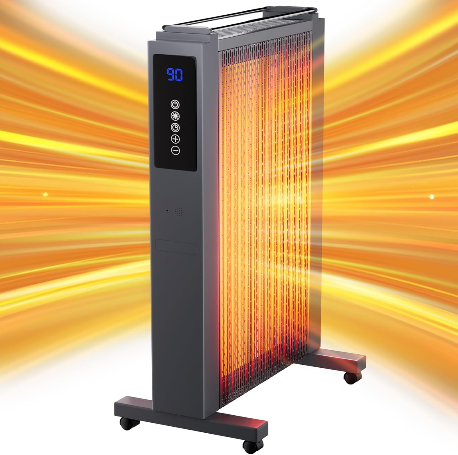 1500W Radiator Heater with Thermostat, Space Heater with Remote Control ...