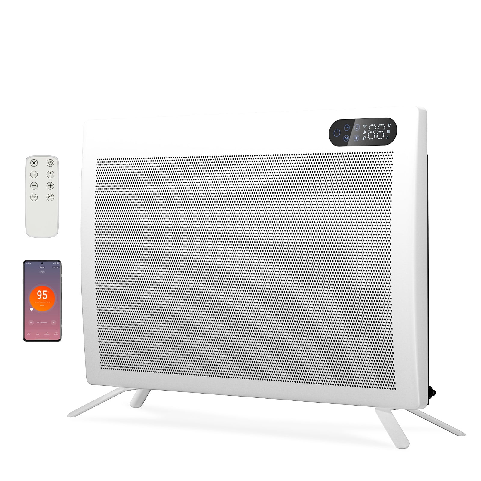 1500W Smart Panel Heater for Large Room, Wall Mount or Portable ...