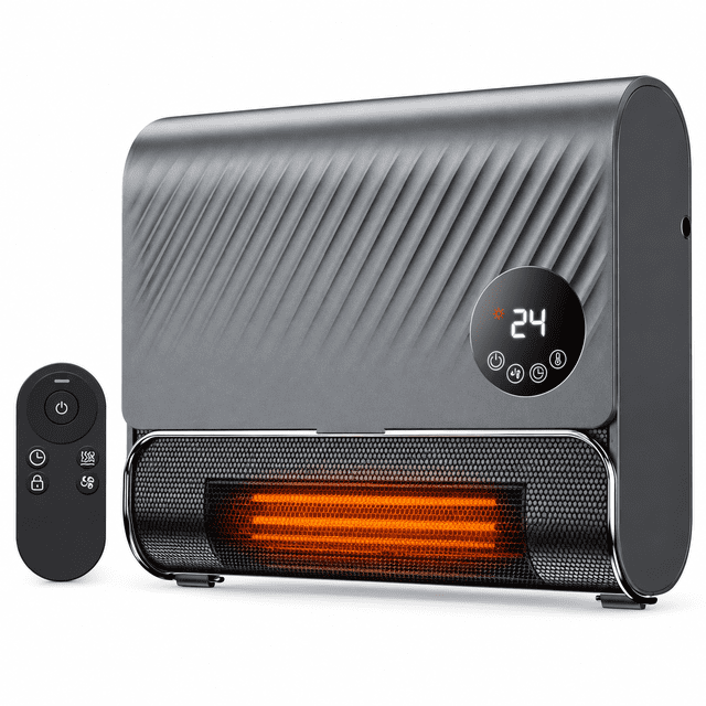 1500W Smart Wall Mount Space Heater with Remote, Fast Heating Electric ...