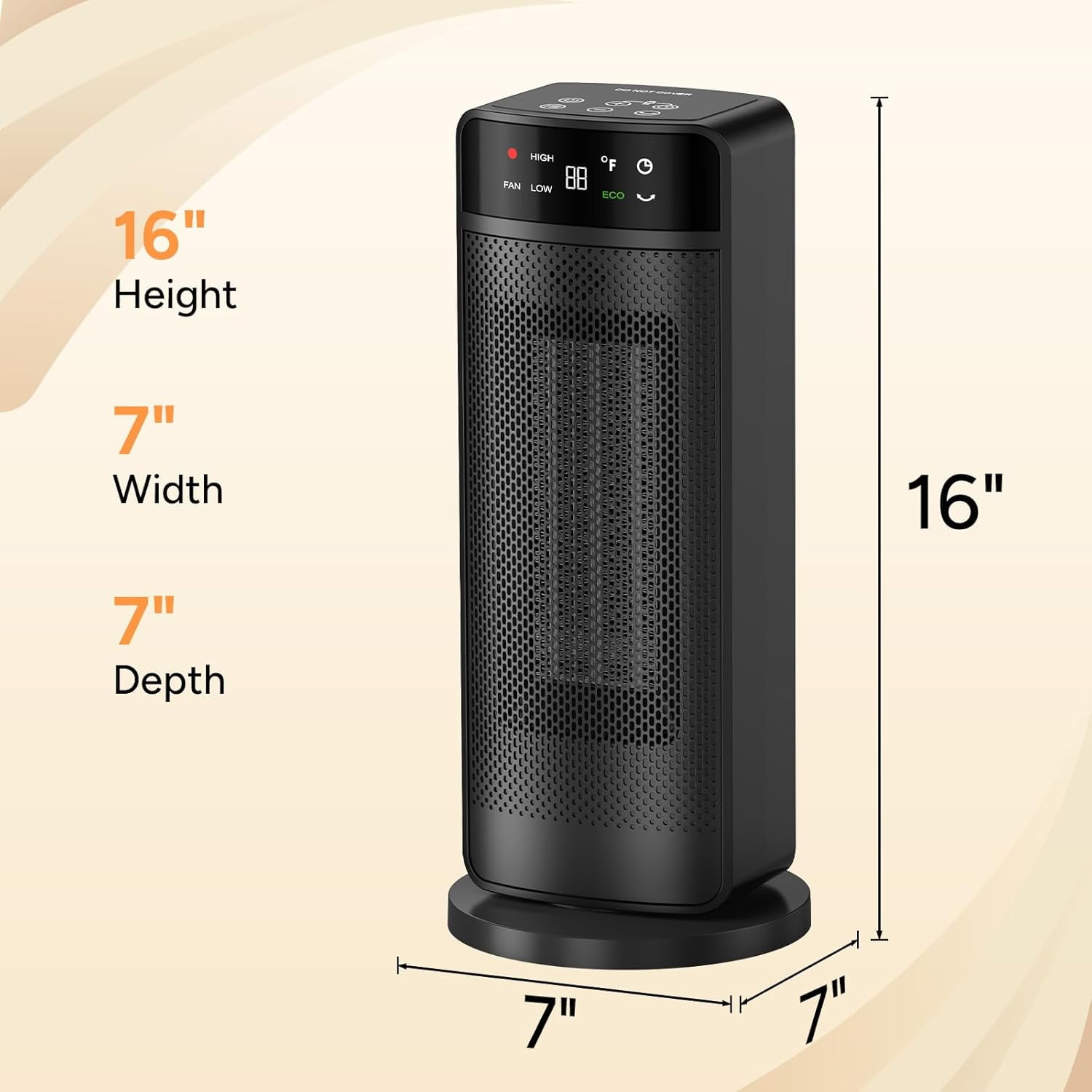1500W Space Heaters for Indoor Use, PTC Ceramic Electric Fast Heating ...