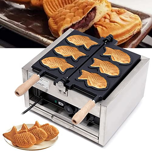 1500W Taiyaki Fish Waffle Maker, 3 Mold Non-stick Electric Cake Waffle ...