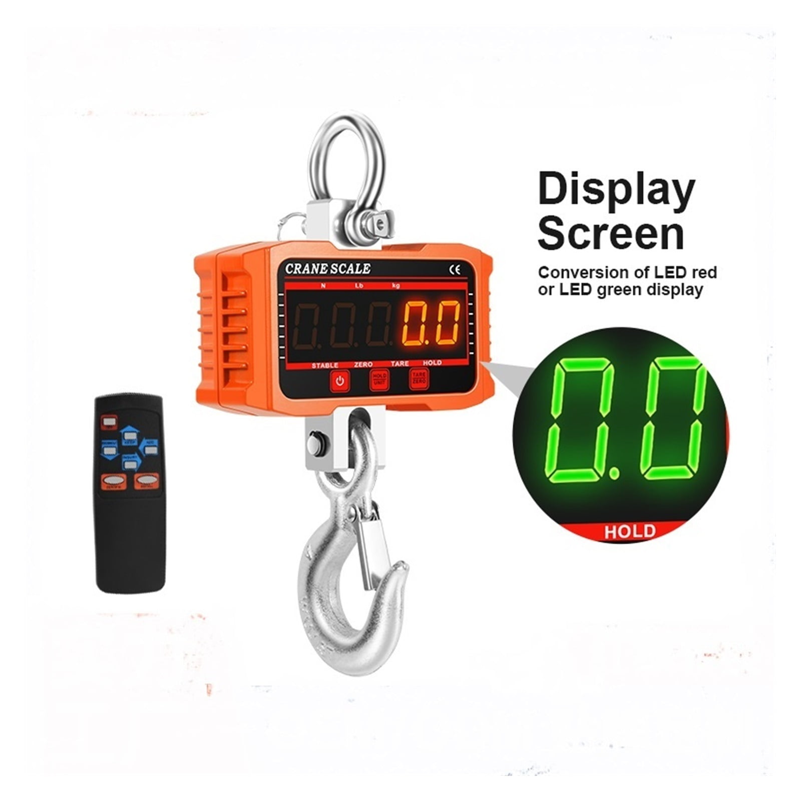1500kg/500kg Digital Crane Scales 1T Hanging Scale Remote Control Heavy ...