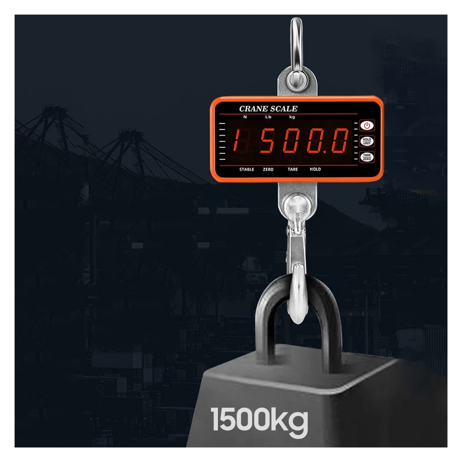 1500kg/ 500kg Digital Hanging Scale Remote Control Heavy Duty Crane ...