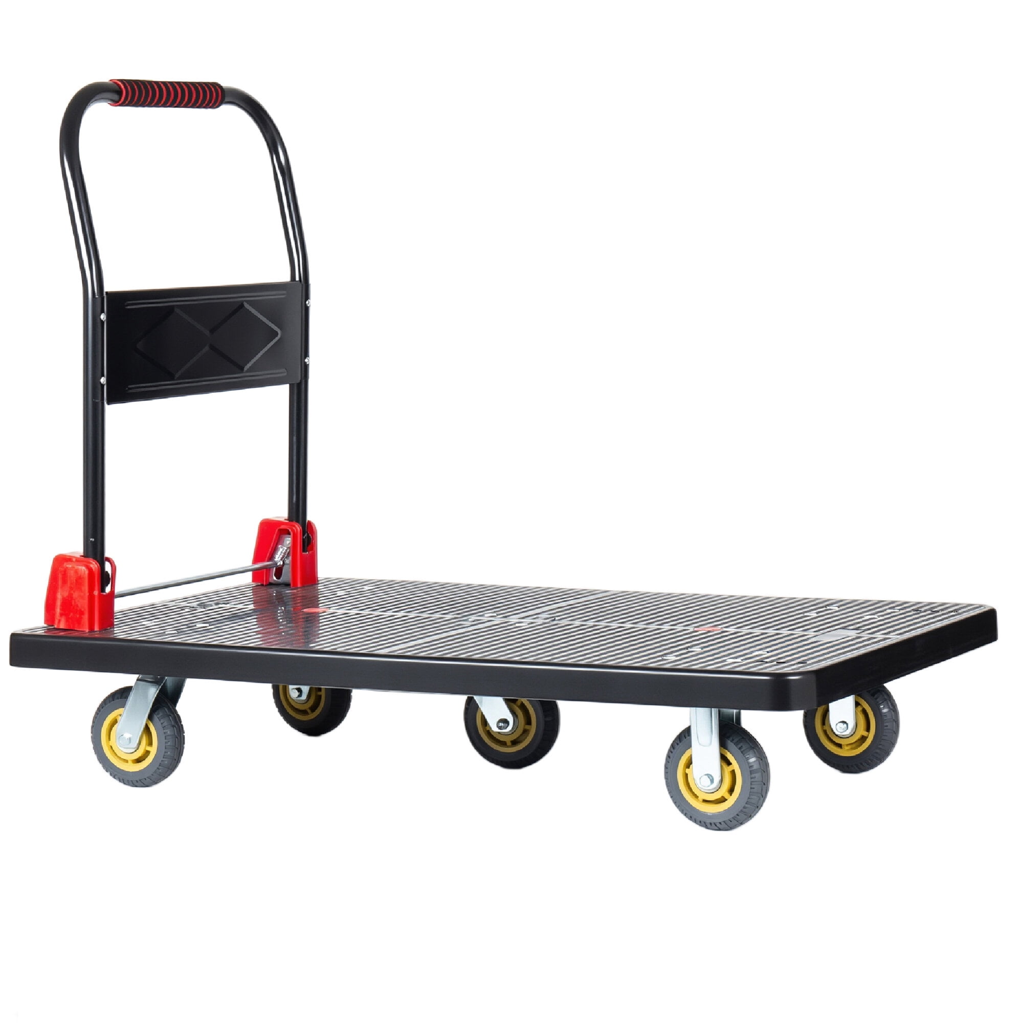 1500lbs Heavy-Duty Platform Truck with 5 TPR Silent Wheels, Foldable ...