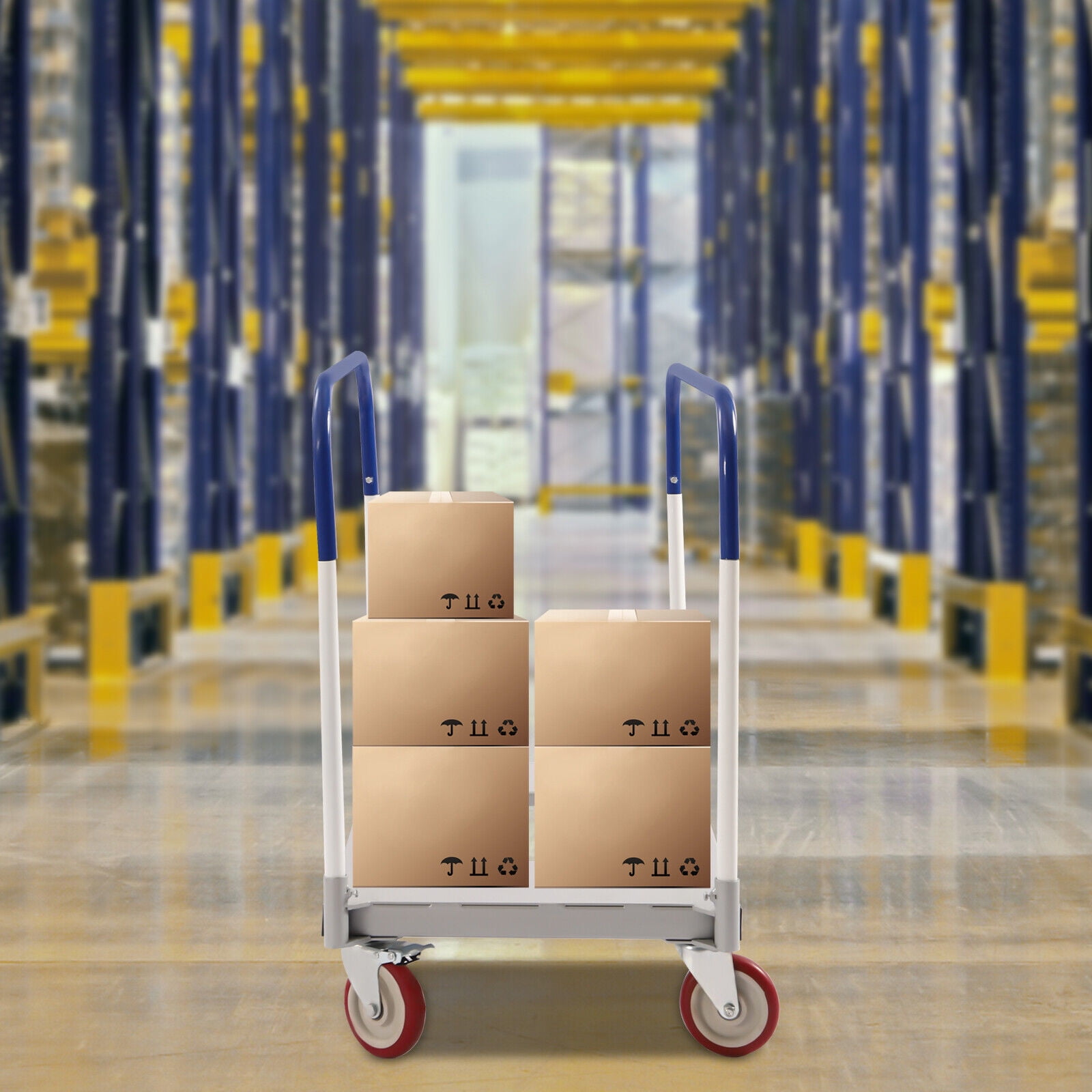 1500lbs Platform Panel Cart Dolly Moving Heavy-Duty Warehouse Push Hand ...