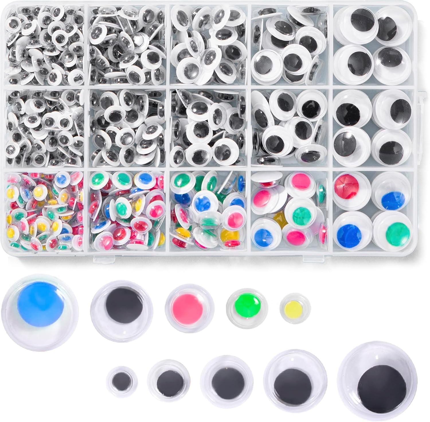 1500pcs Black and Multi Colors Wiggle Googly Eyes Self Adhesive, 6mm ...
