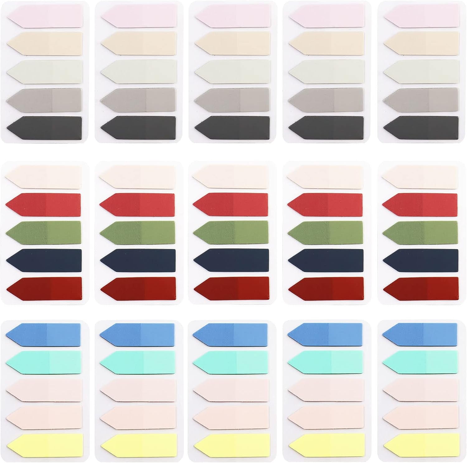 1500pcs Translucent Tabs Flags Stickers, 15 Colors Writable PET Sticky ...