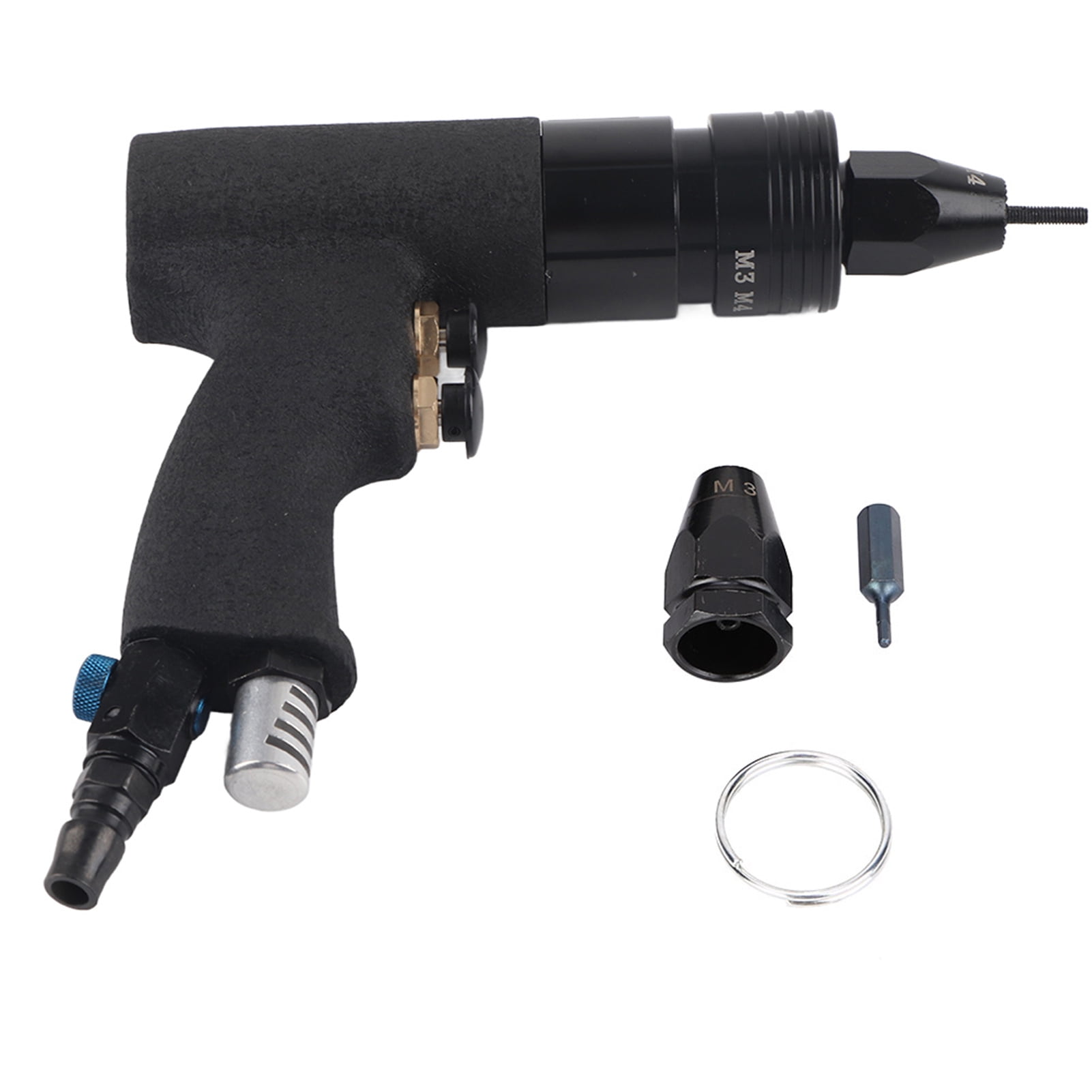 1500RPM Pneumatic Riveter with 90PSI Air Pull Nut Tool, Includes M3/M4 ...