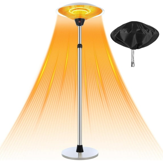 1500w Electric Patio Heater for Outdoor Stainless Steel Free Standing ...