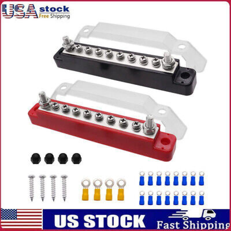 150A BusBar Power Distribution Terminal Block with Cover for Car Marine ...