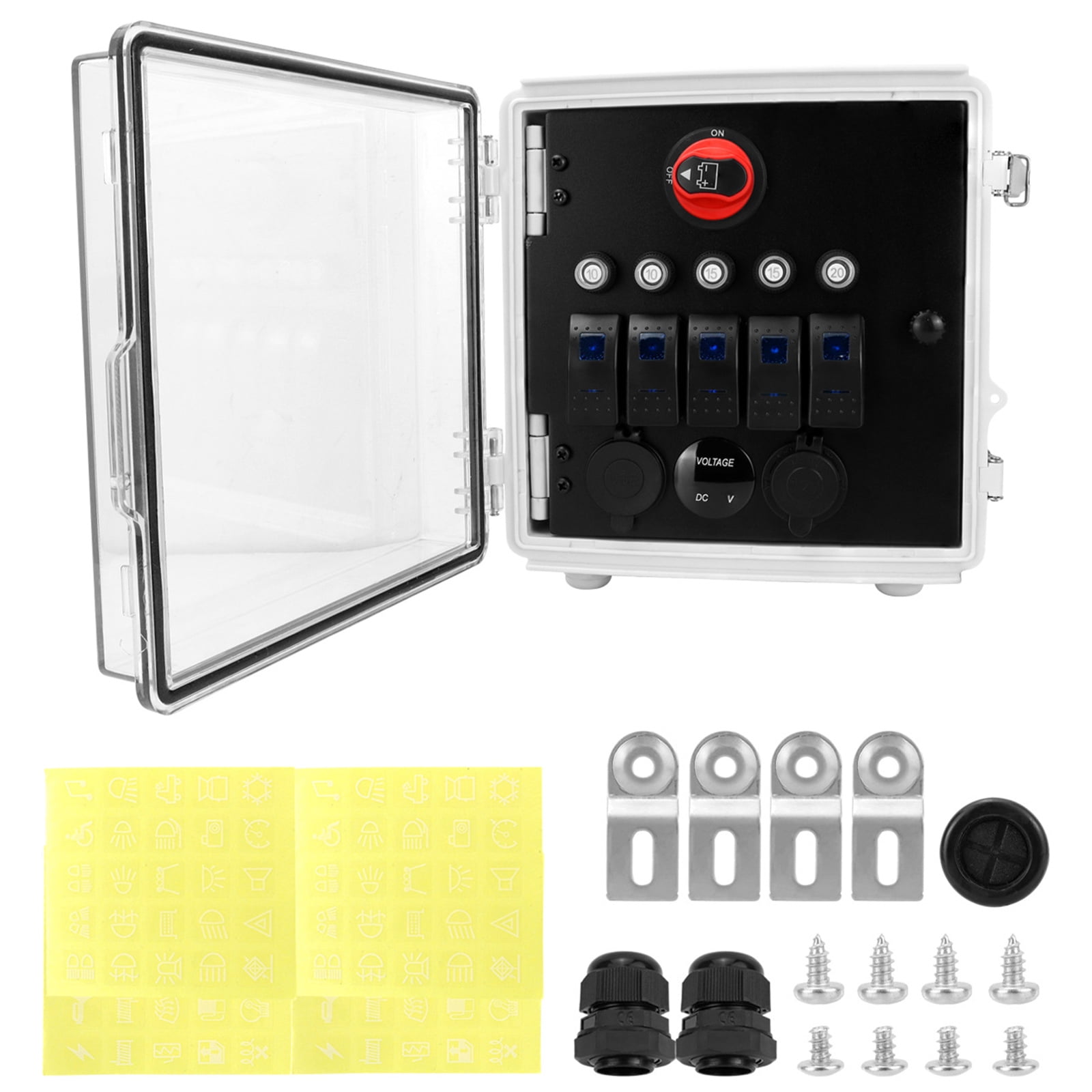 150A Limit Change Panel 5 Gang Swayer 30V Meter QC3.0 Device Waterproof ...