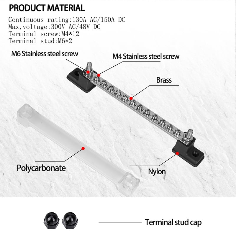 150A Terminal Block Power Distribution Block 12V Car Terminal Block ...