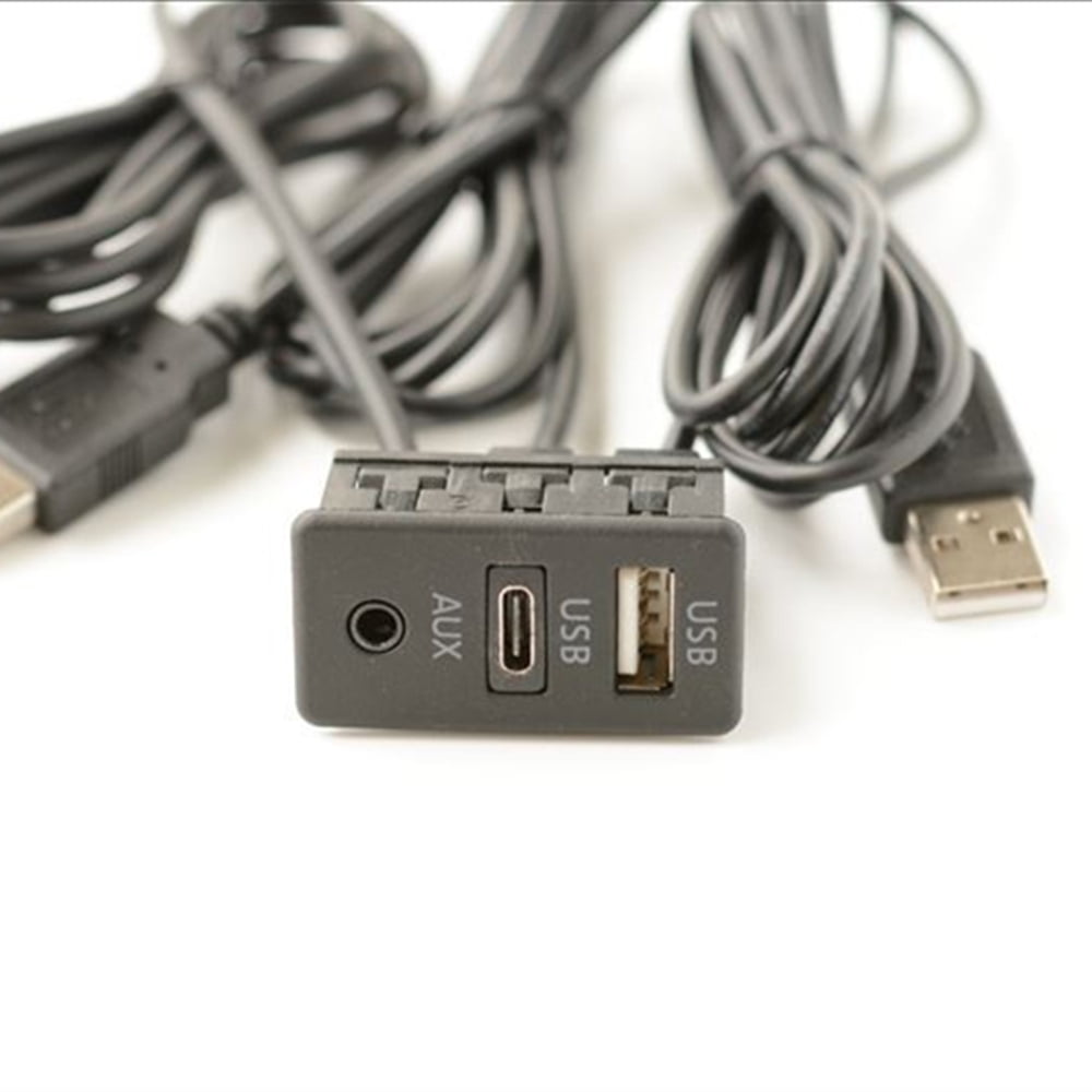 150CM Car Dash Mount AUX TYPE-C USB Port Panel Auto Boat USB Extension ...