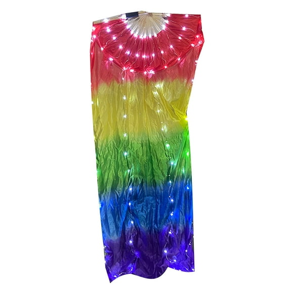 150CM Long LED Belly Dance Fan Illuminated Fan 1PC Wood Frame for Vibranted Stage and Festival ...