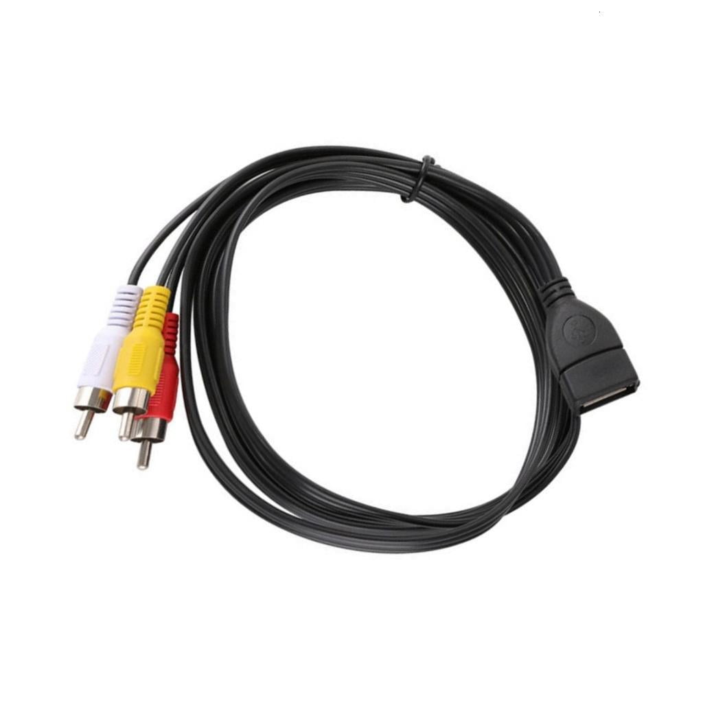 150CM USB Male To 3RCA AV Composite Adapter Cable For HDTV TV Computer ...