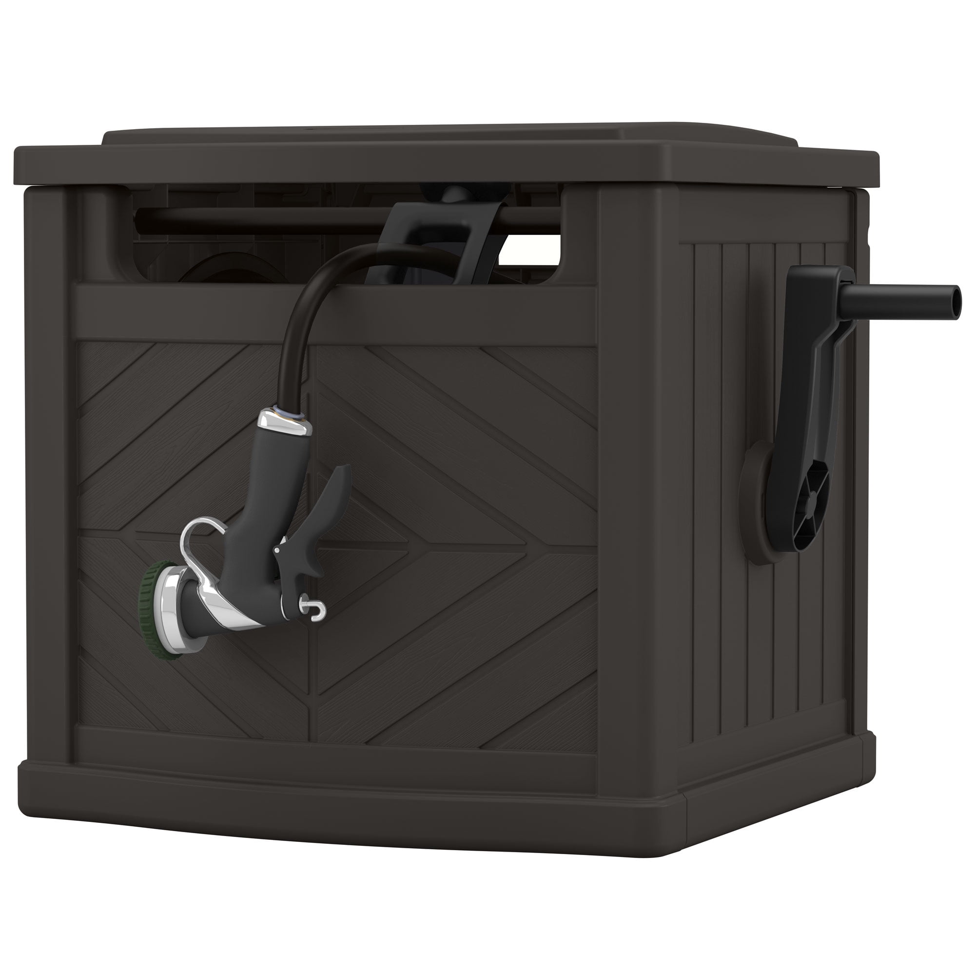 Suncast 150 ft. Slide Trak Hose Hideaway for 5/8" Hoses, Crank Handle ...
