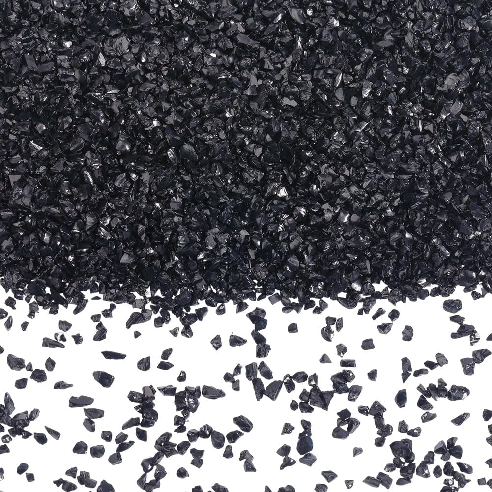 150G Black Crush Glass Broken Glass Pieces Irregular Mini Glitter Resin ...