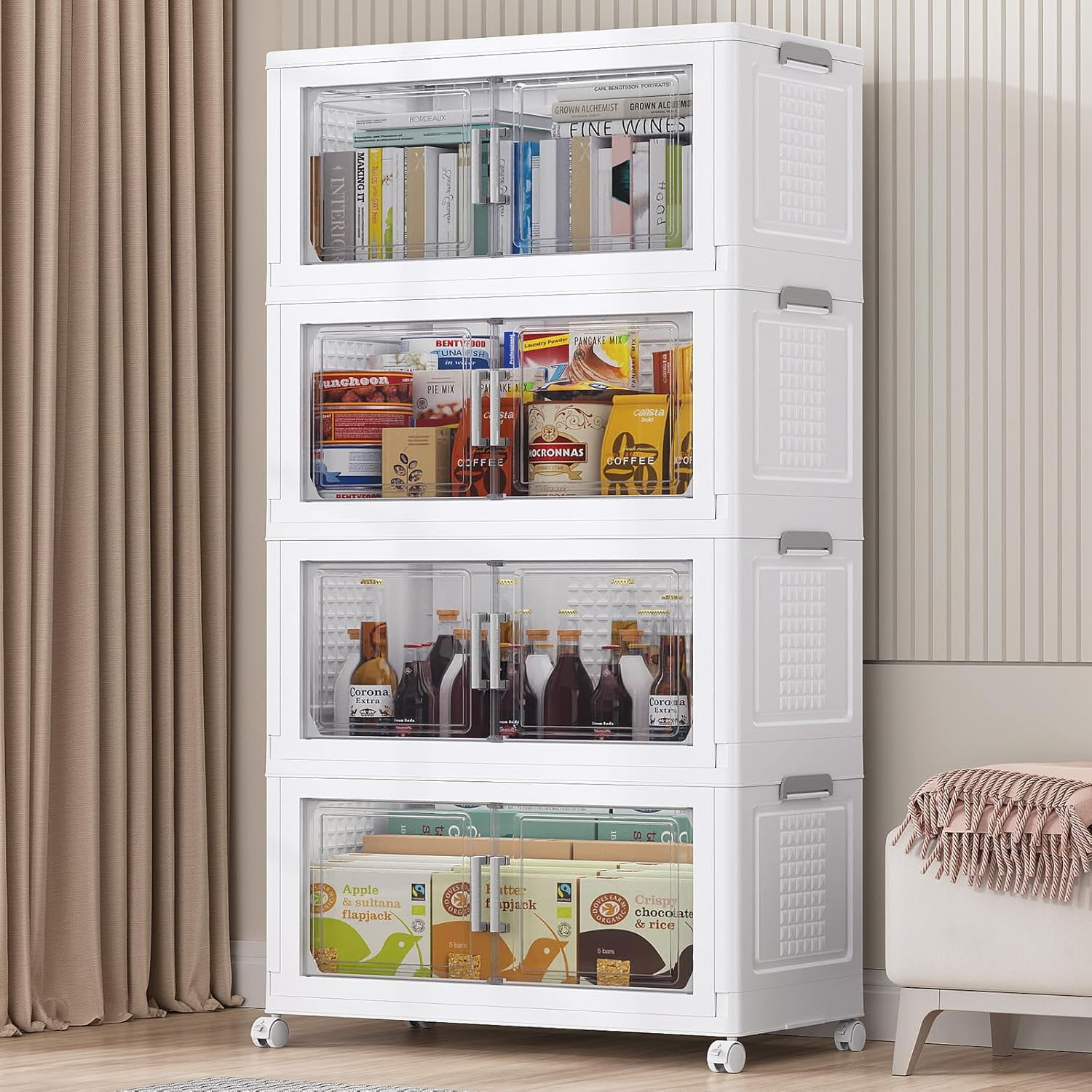 150Gal Plastic Storage Bins with Lid and Wheels, 3Pack Extra Large ...