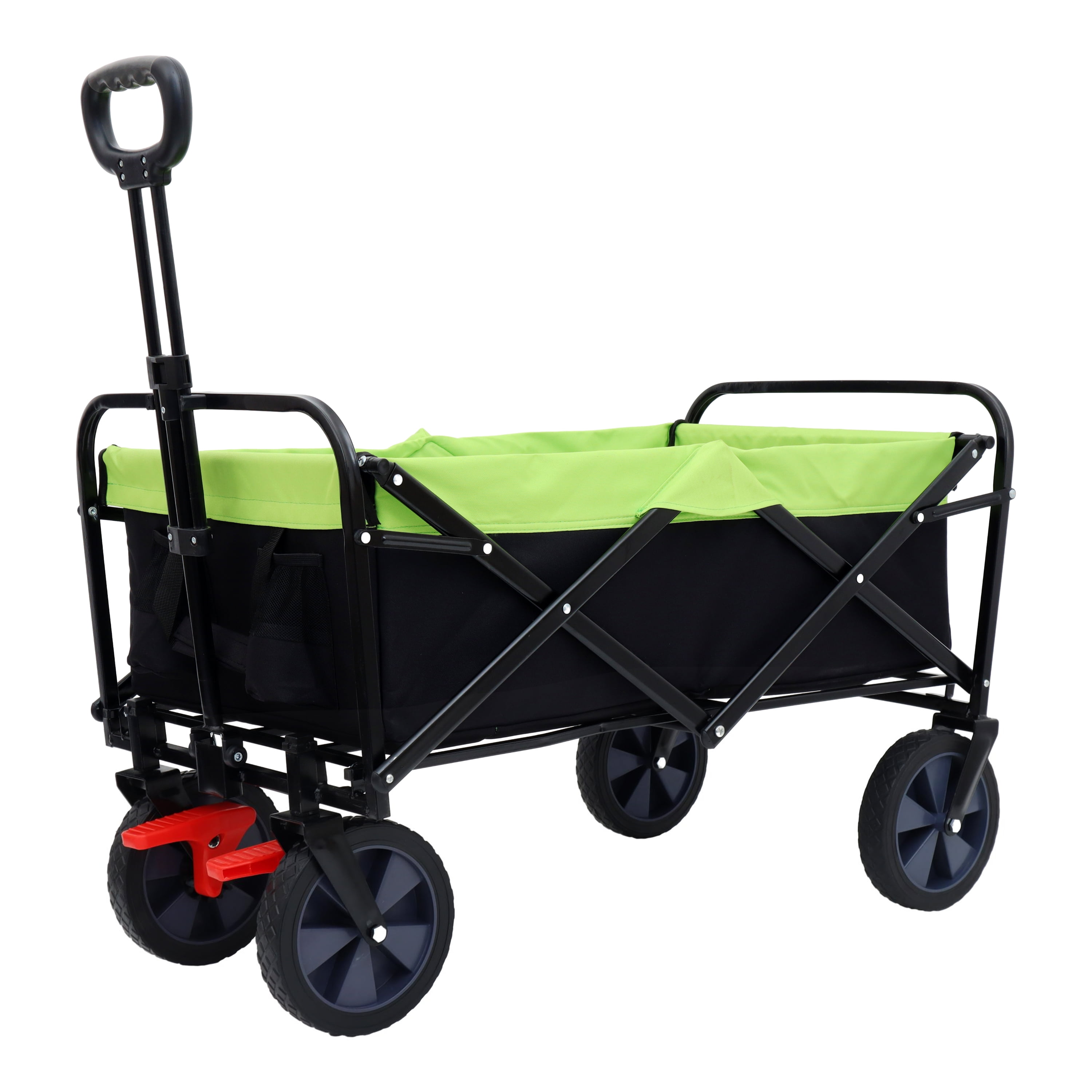 150L Collapsible Wagon Cart | Heavy Duty 360lbs Black+Green Garden ...