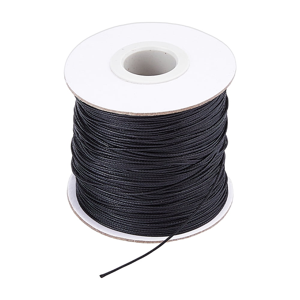 150M Imitation Leather Cord Flat Black 0.6mm 164.04 Yards(150m)/Roll ...