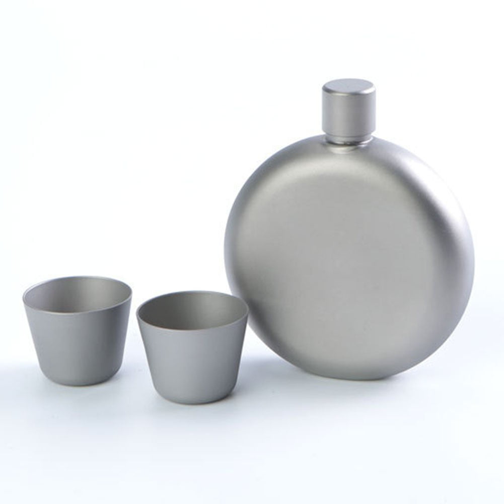 150Ml Outdoor Pure Ti Hip Flask Set Flat Bottle With Funnel for Camping ...