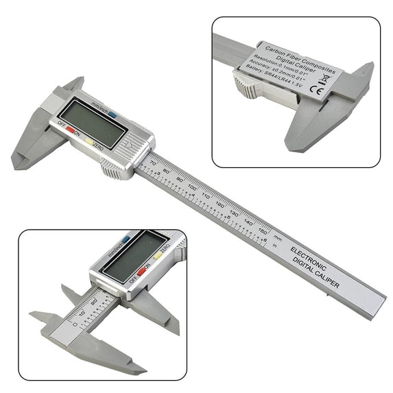 150Mm/6Inch Lcd Digital Vernier Caliper Electronic Carbon Fiber Gauge ...