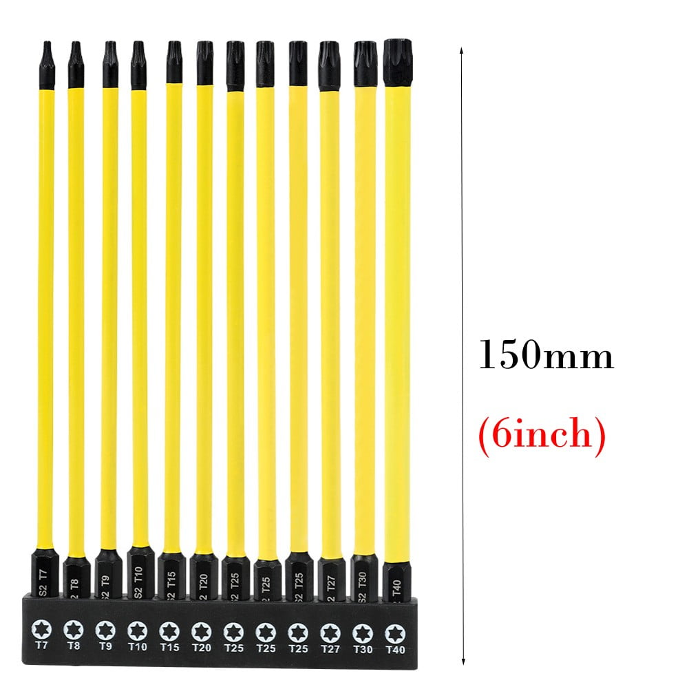 150Mm Screwdriver Bit Set Extended Magnetic For Torx- Star Bit With ...