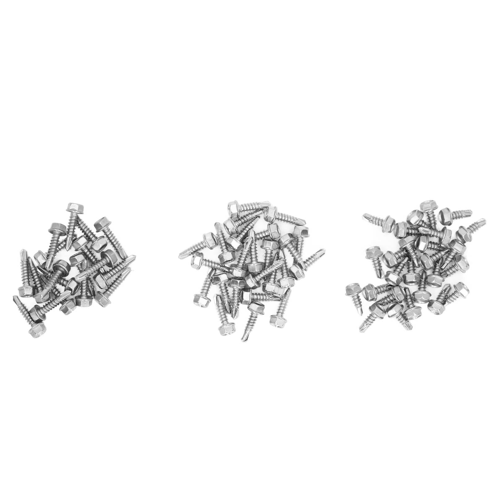 150PCS 304 Stainless Steel Self Tapping Screws Wafer Head Hex Washer Screw Assortment - Walmart.com