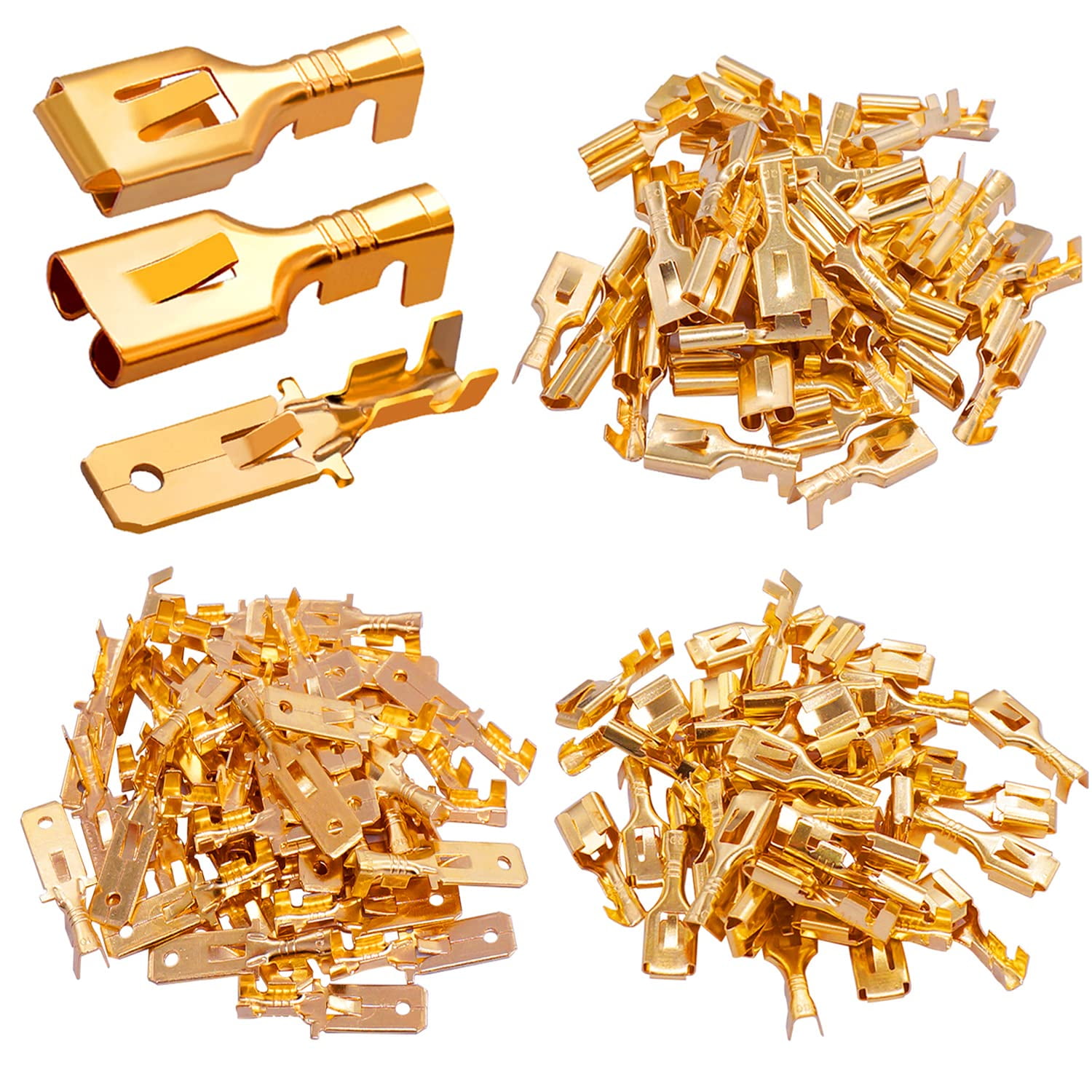 150PCS 6.3mm Male Female Spade Connector Quick Splice Crimp Terminals ...