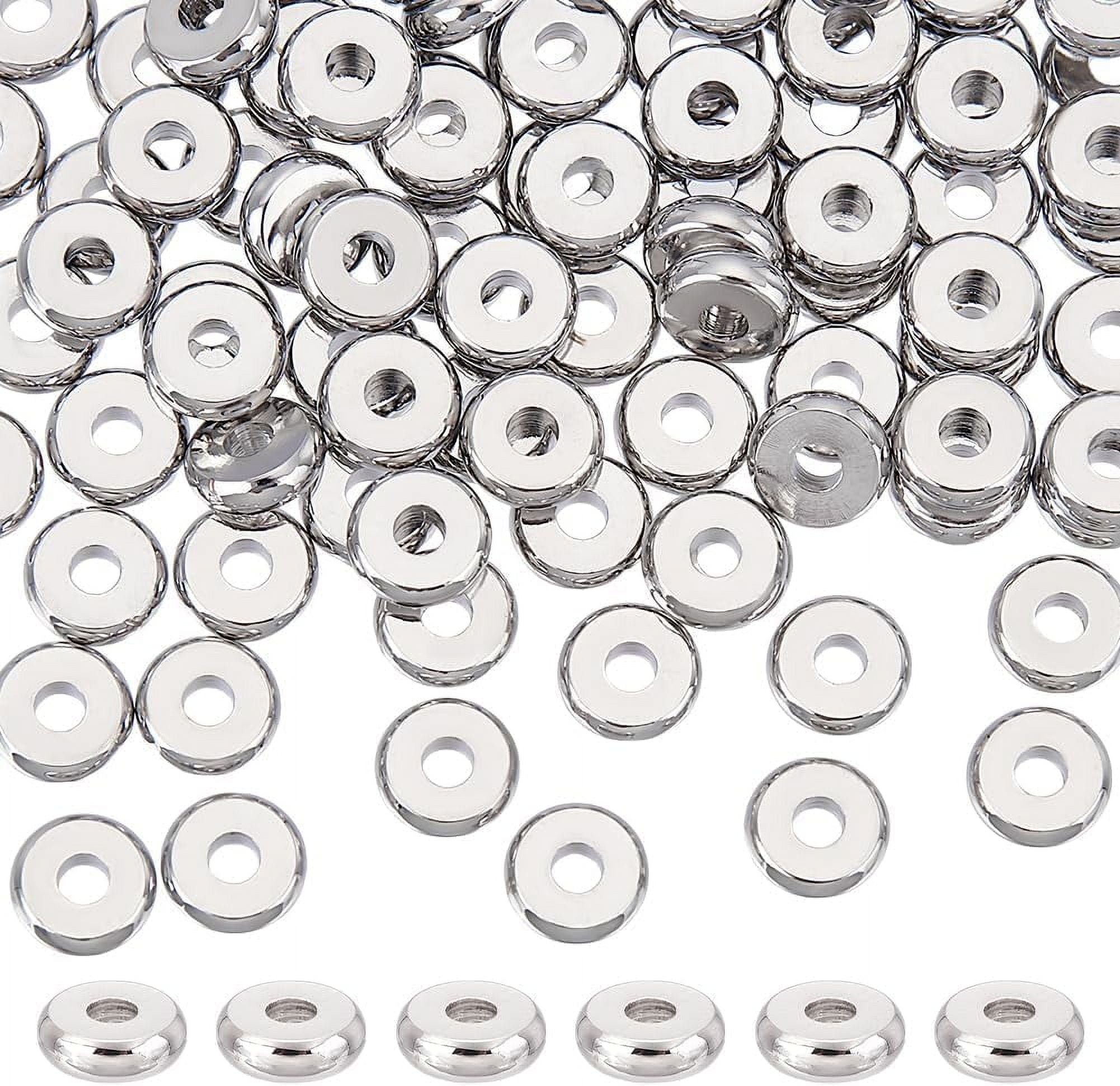 150PCS Flat Heishi Spacer Beads 6mm Brass Metal Beads Small Spacers ...