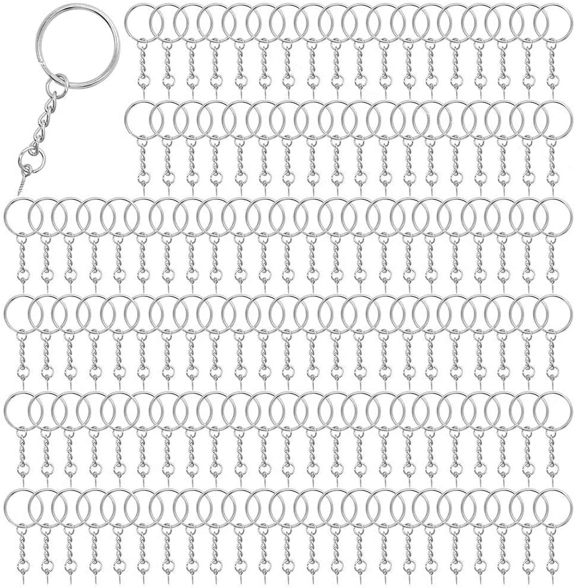 150PCS Key Chain Rings, Keyrings Blanks Split Key Ring with Link Chain Open Jump Rings and Screw ...