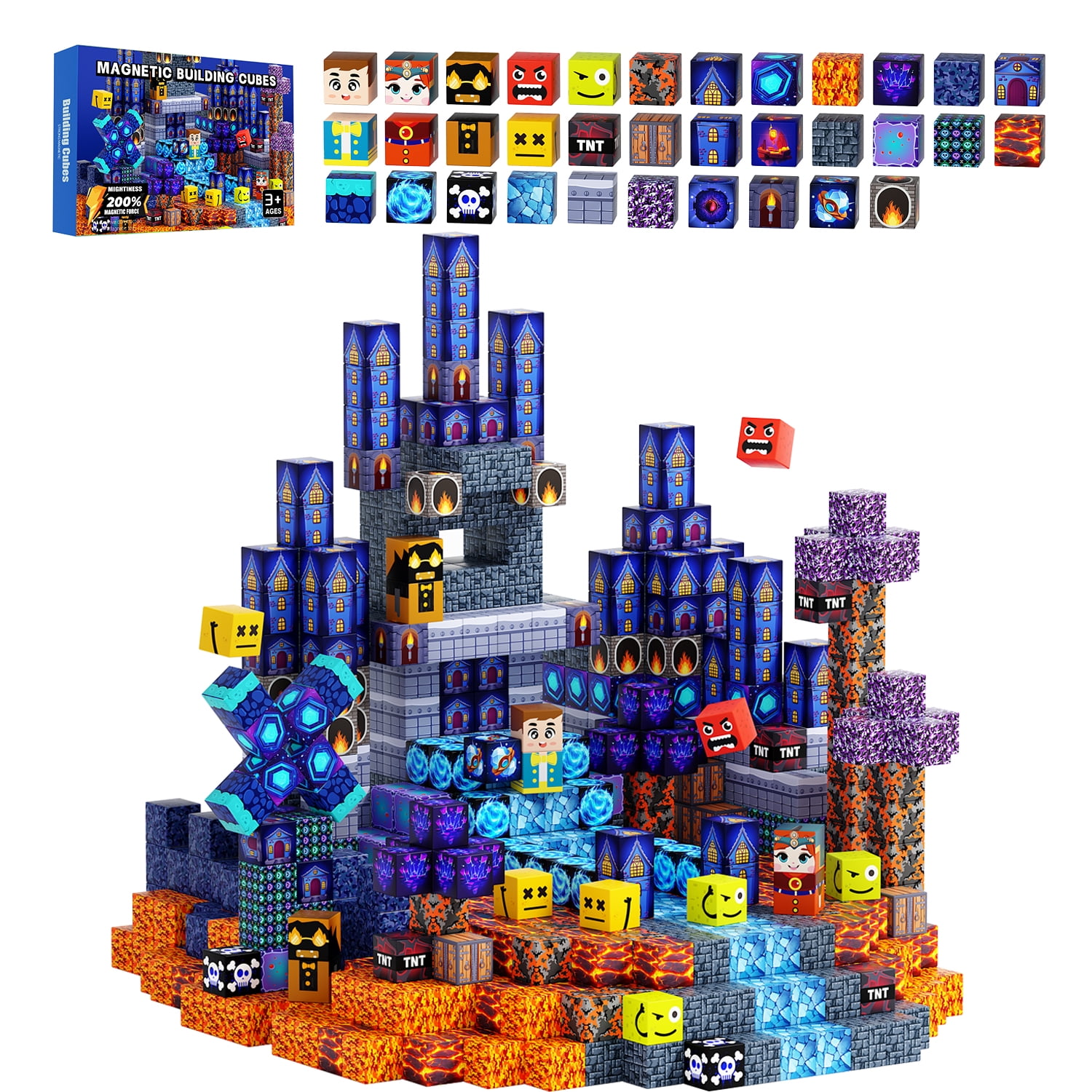 150PCS Magnetic Building Blocks Castle Set for Child, Educational STEM ...