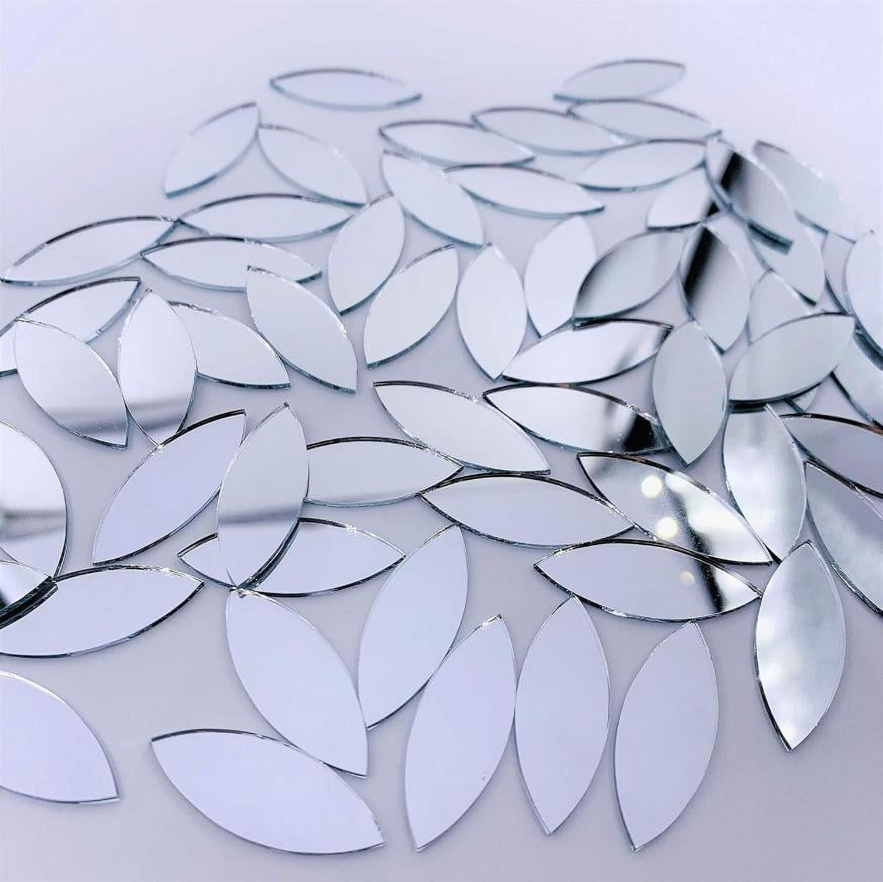 150PCS Petal Shape Mini Size Glass Mirror Adhesive Small Mirror Craft ...