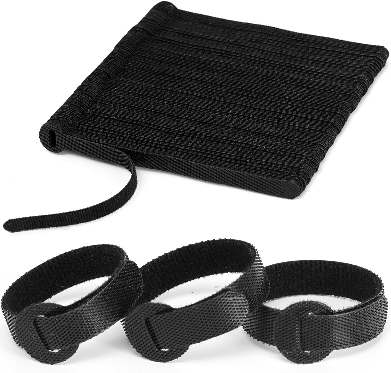 150PCS Reusable Fastener Straps - 6 Inch Cable Management Ties ...