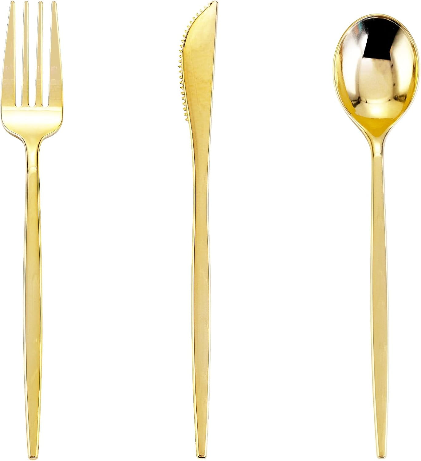 150PCS Thanksgiving Gold Plastic Silverware Disposable - Heavy Duty ...