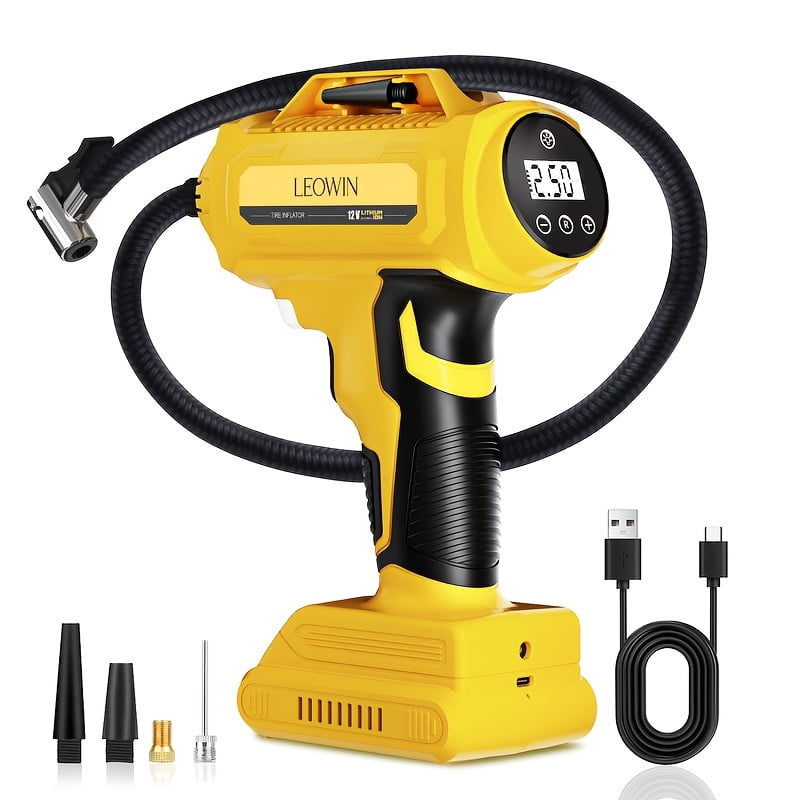 150PSI Cordless Tire Inflator - Portable Auto-Shutoff Air Compressor ...