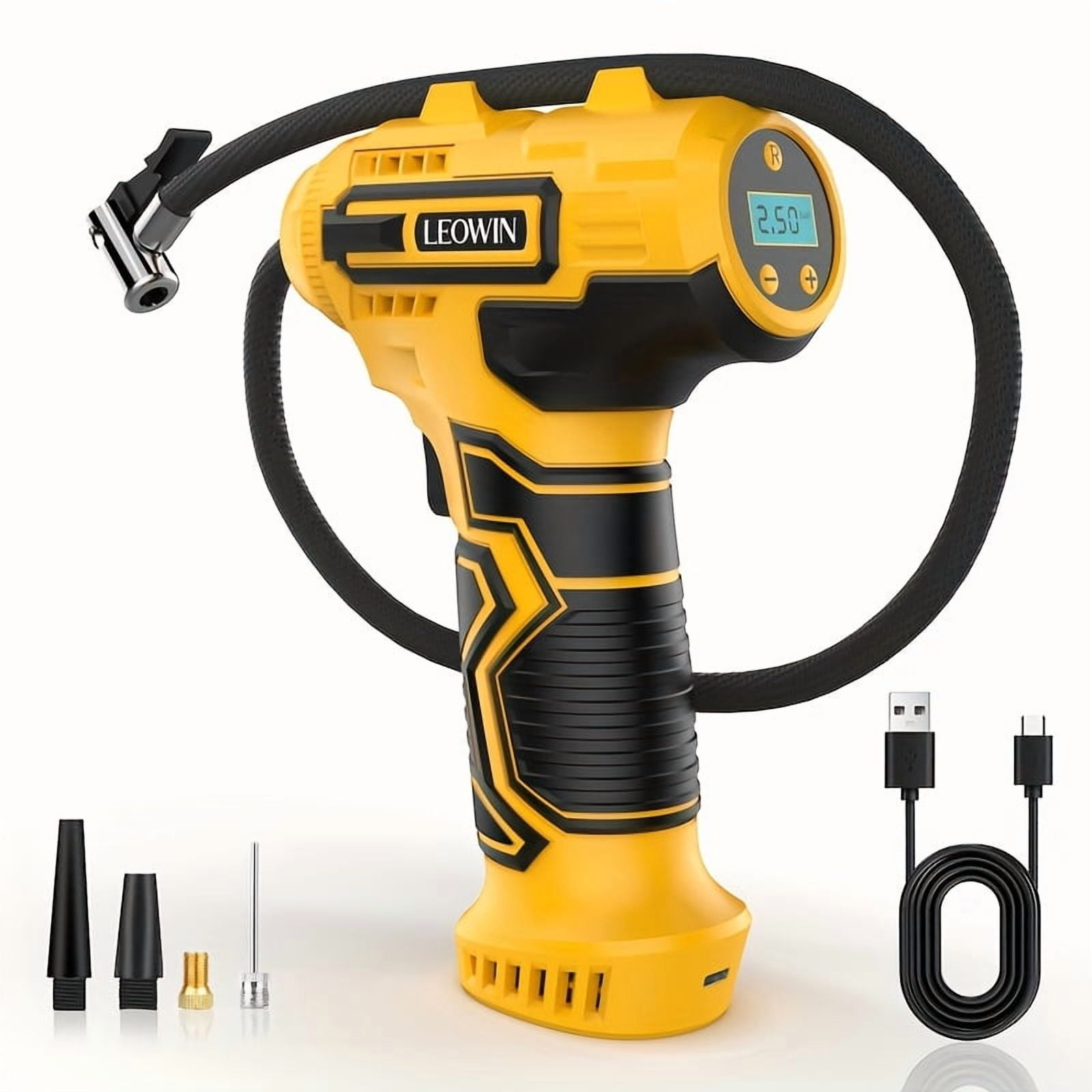 150PSI Cordless Tire Inflator - Portable Auto-Shutoff Air Compressor ...