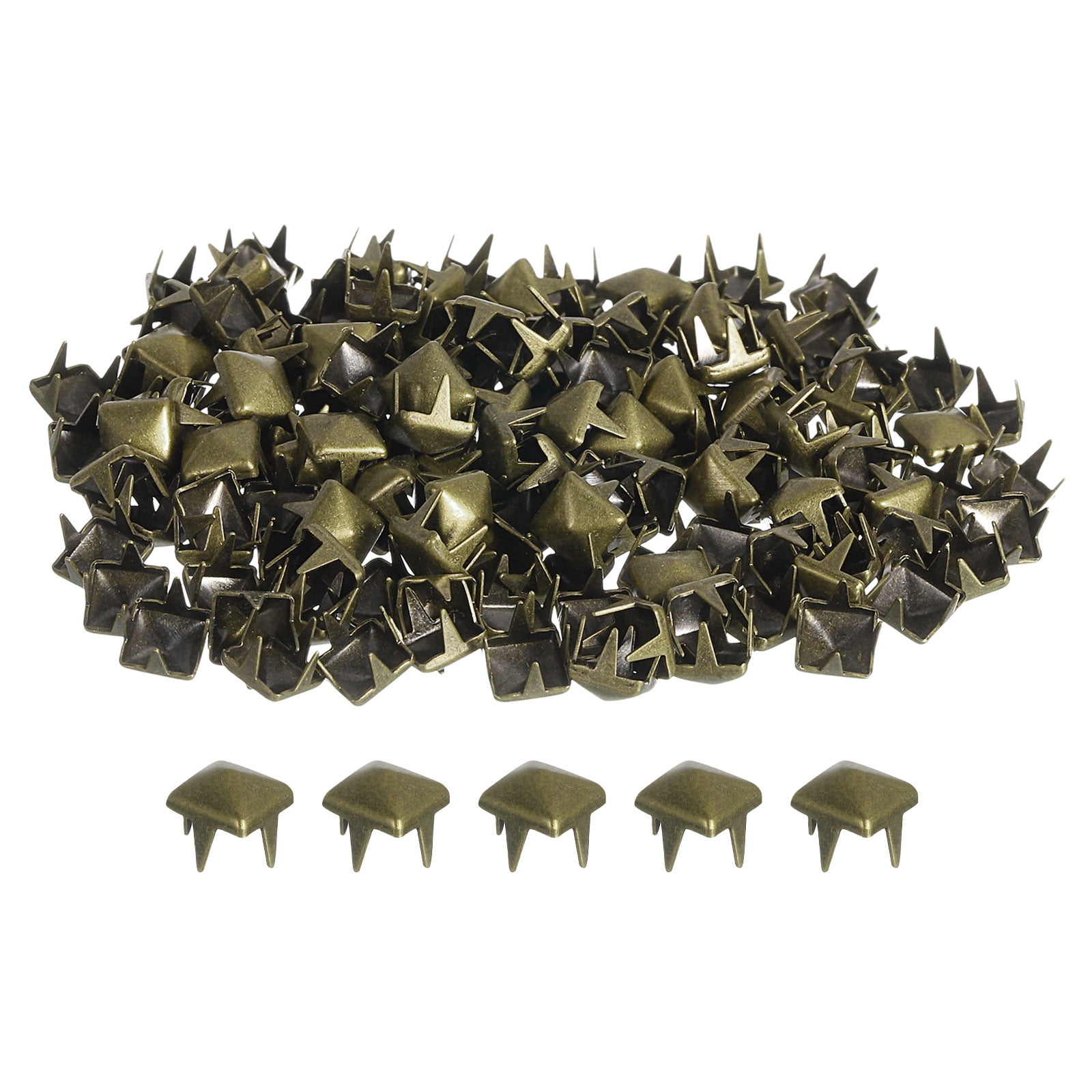 150Pack Square Pyramid Rivets for Clothing, 5mm Four-Jaw Studs Spikes ...