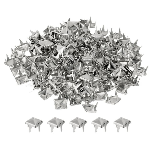 150Pack Square Pyramid Rivets for Clothing, 5mm Four-Jaw Studs Spikes ...