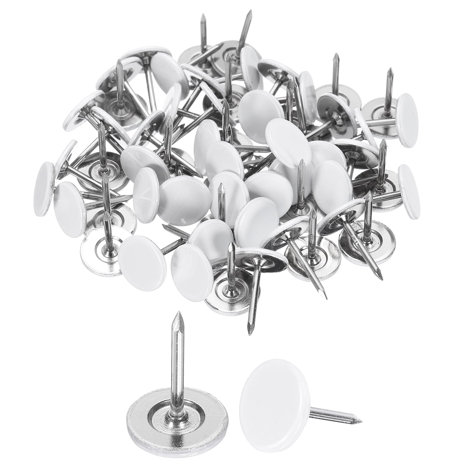 150Pack Upholstery Tacks, 11mmx15mm Flat Head Thumb Tack, White ...