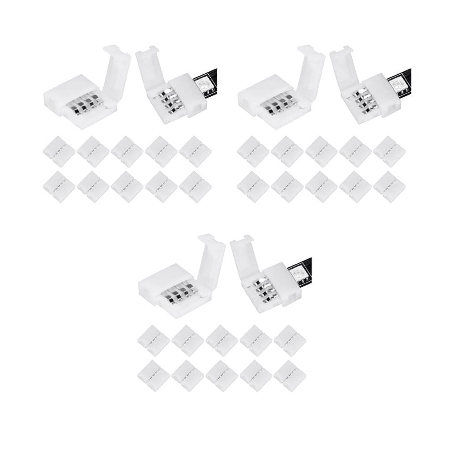 150Packs 4-Pin RGB LED Light Strip Connectors 10mm LED Strip Gapless ...
