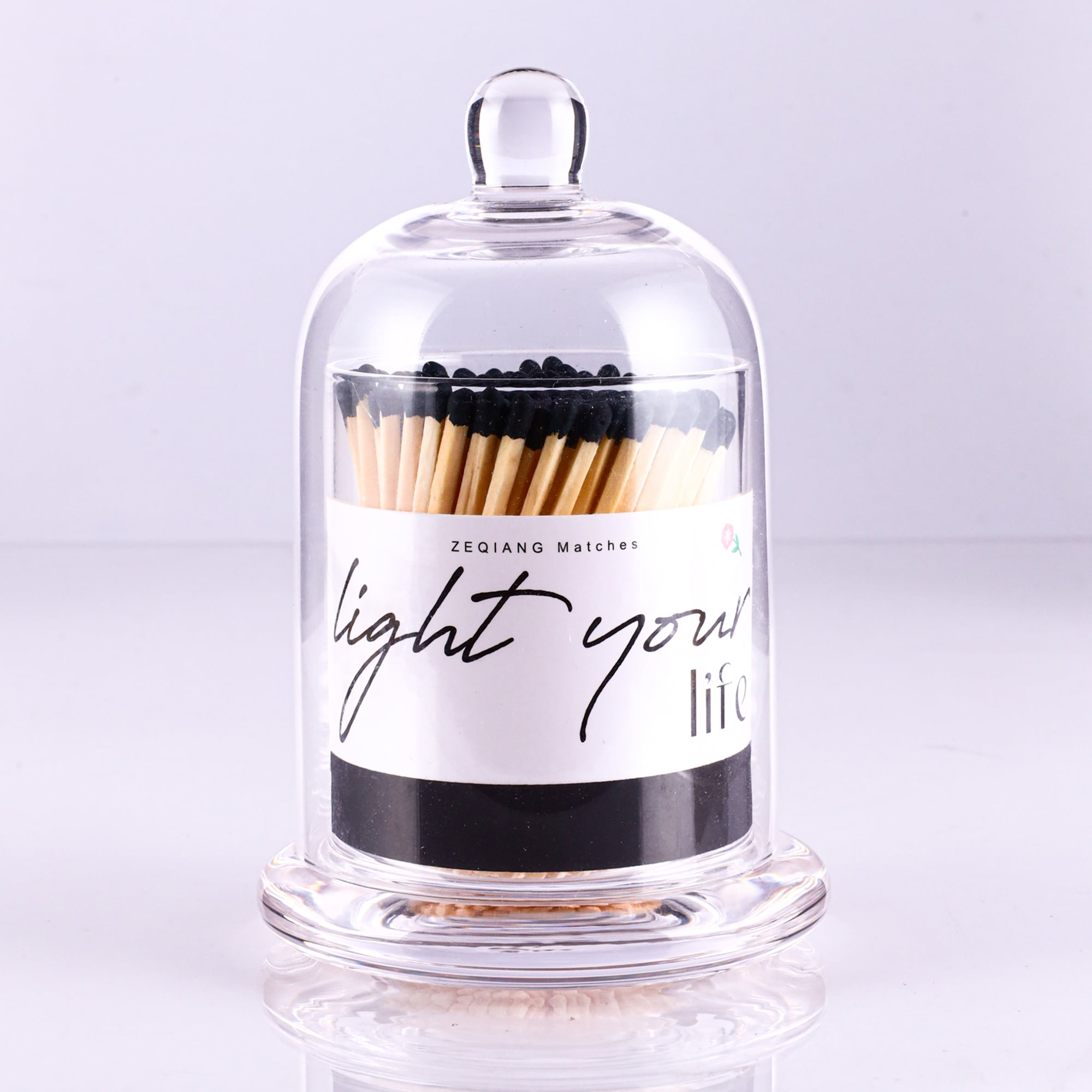 150Pcs 3'' Black Matches in a Jar with Striker, Glass Match Holder with ...