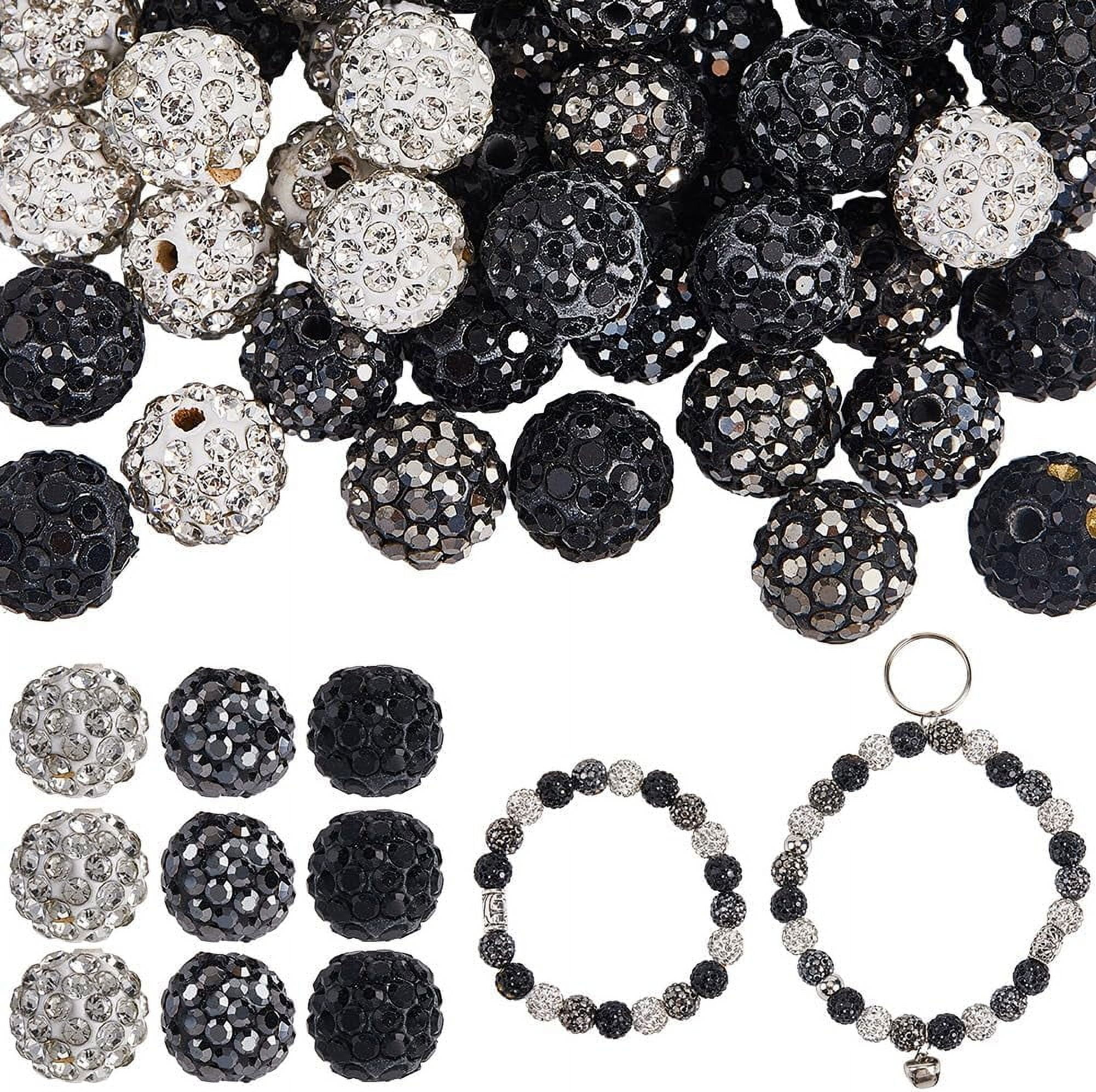 150Pcs 3 Colors 10mm Polymer Clay Rhinestone Beads Disco Ball Bead ...