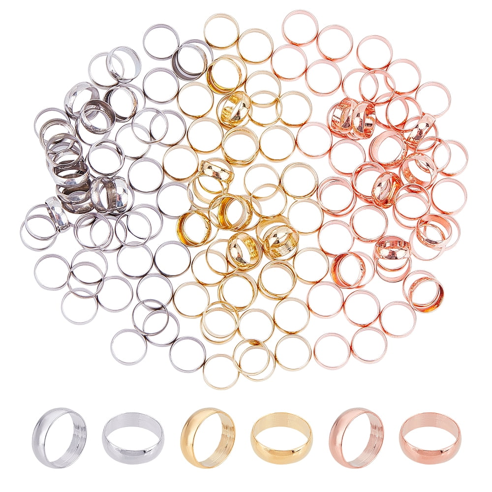 150Pcs 3 Colors 304 Stainless Steel Pendants Linking Rings Ring Shape ...