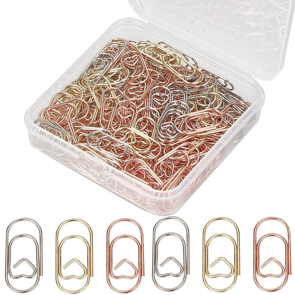 150Pcs 3 Colors Carbon Steel Paper Clips Bookmark Marking Clips Oval ...