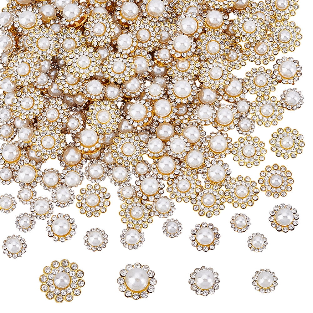 150Pcs 3 Sizes Sunflower Sew On Pearls Rhinestone Pearl Claws ...