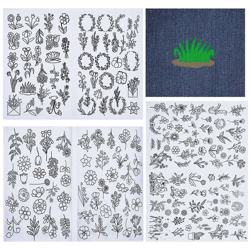 150Pcs 3 Style Plants Water Soluble Embroidery Stabilizers Hand Sewing ...