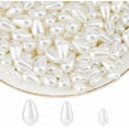 150Pcs 3 Styles Plastic Imitation Shell Pearl Beads Teardrop Gainsboro ...